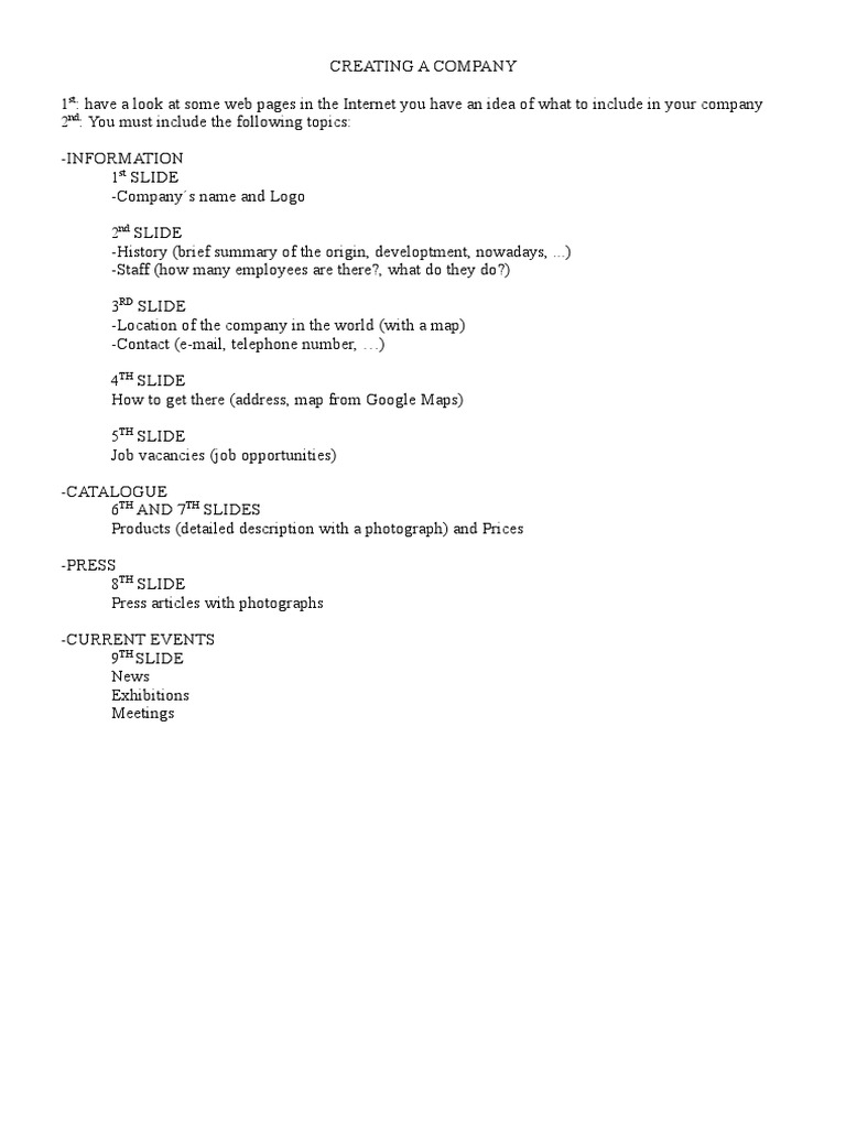 Creating A Company | PDF