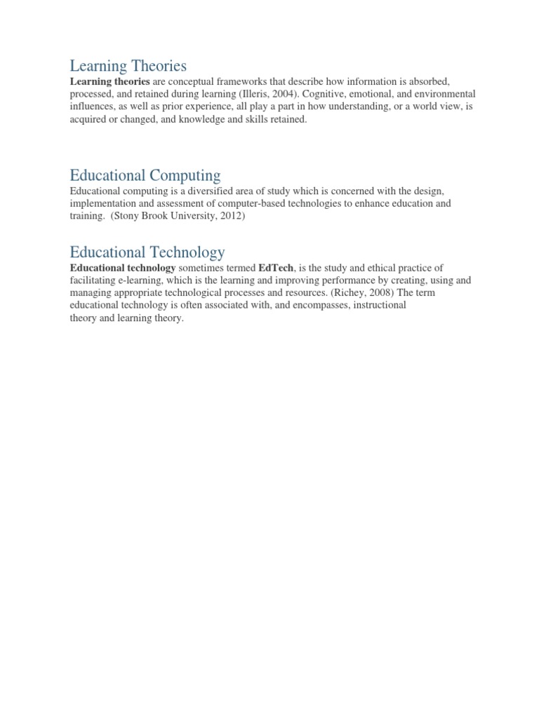 Learning Theories EDUC TECH | PDF