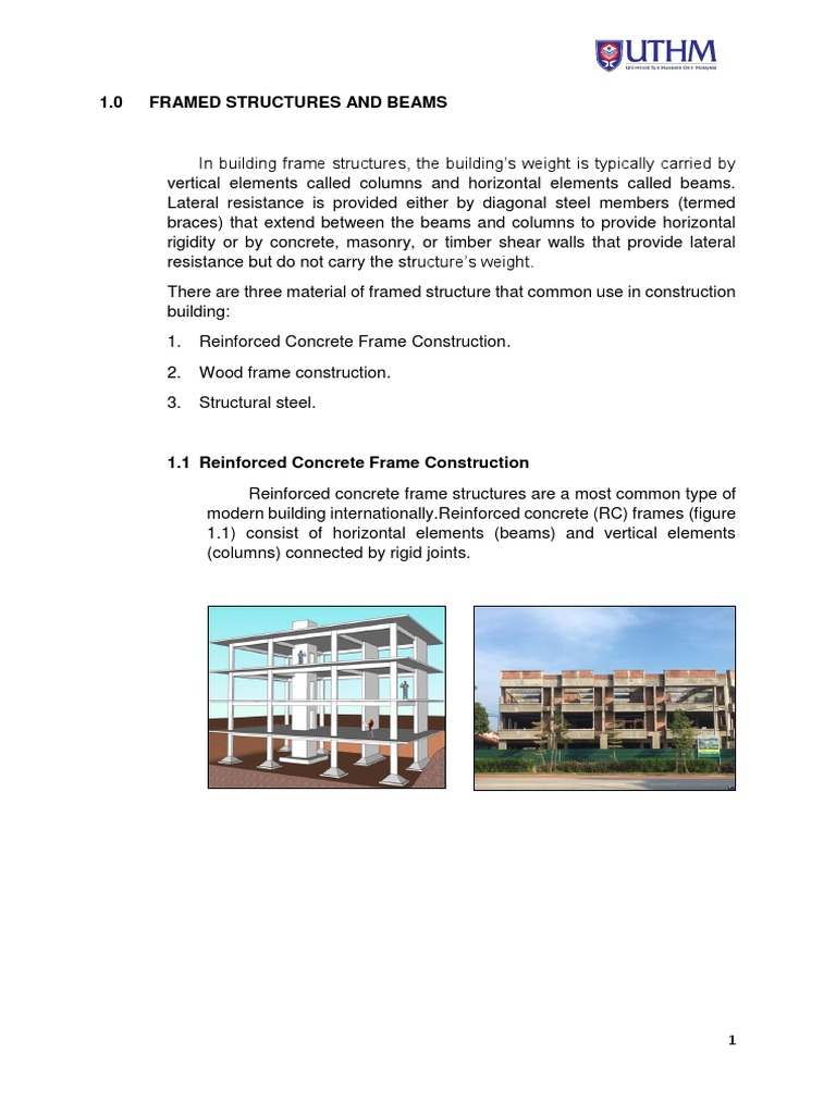 Static - Frame Structure and Beam | PDF | Framing (Construction) | Beam ...