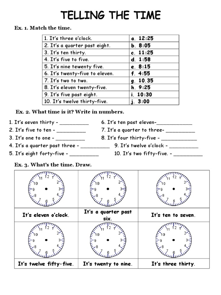 Telling The Time | PDF | Language Arts & Discipline | Teaching Methods ...
