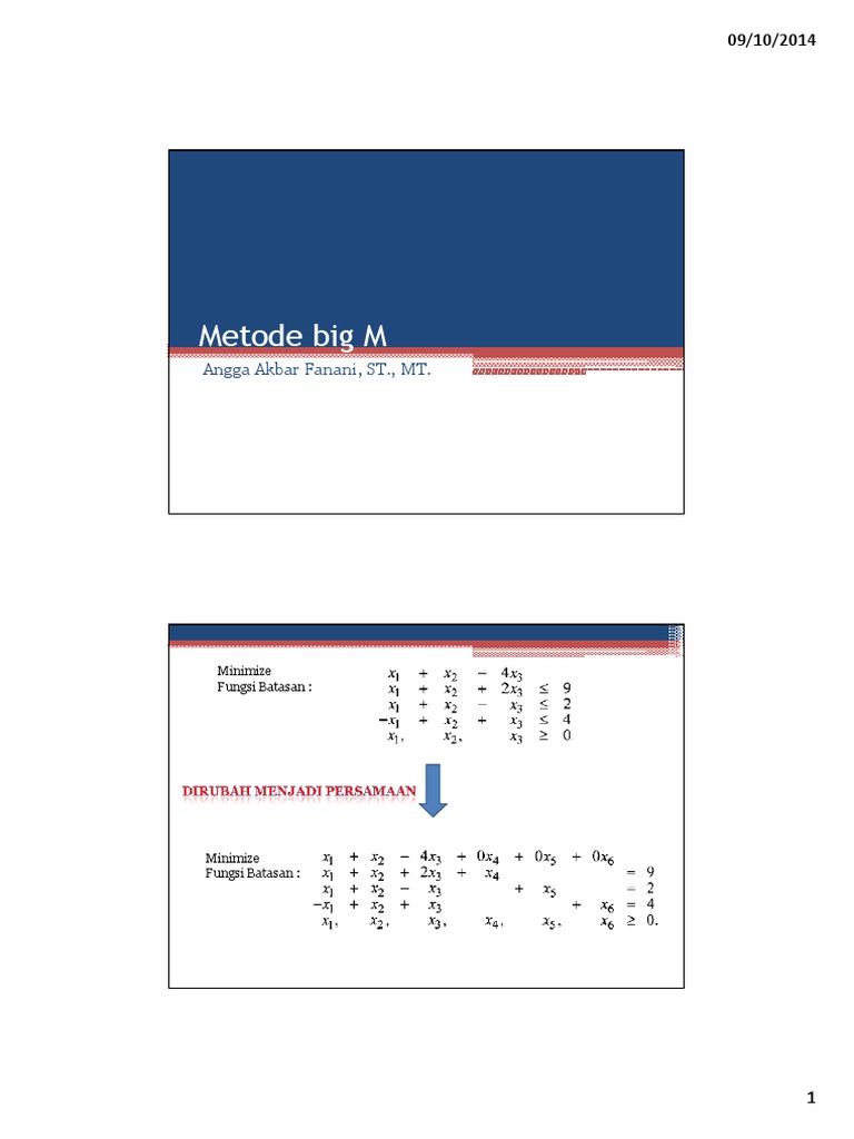 Pertemuan 4 Metode Big M | PDF