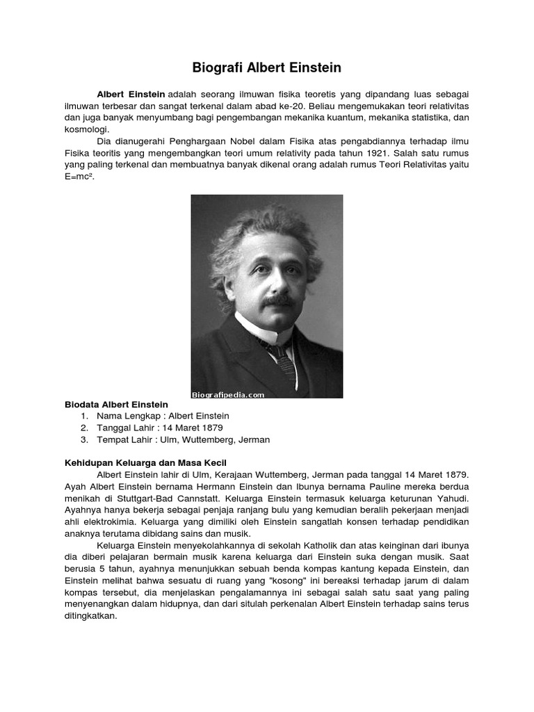 Biografi Albert Einstein | PDF