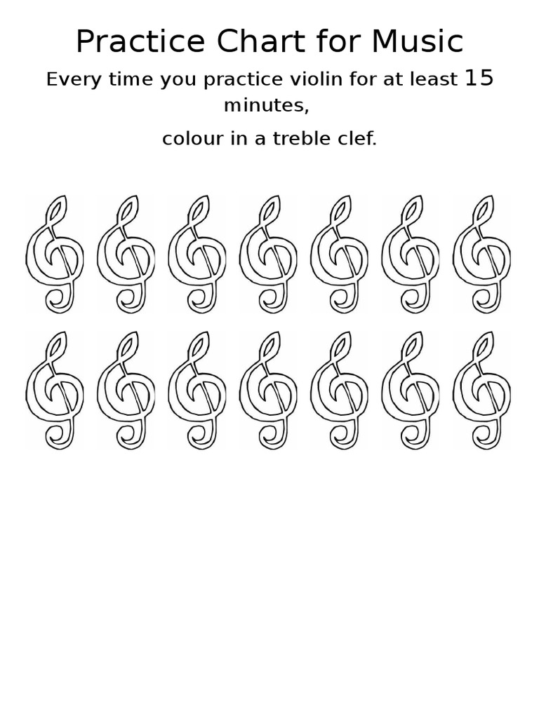 Practice Chart For Music: Every Time You Practice Violin For at Least ...