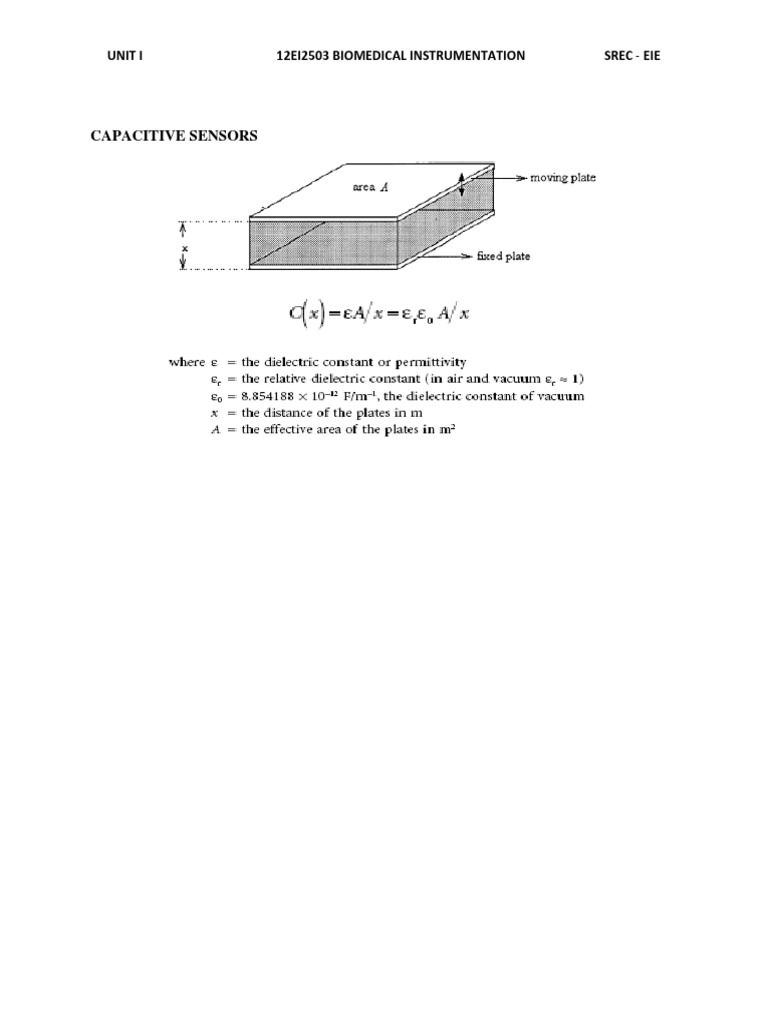 Biomedical Instrumentation Sensors Overview | PDF