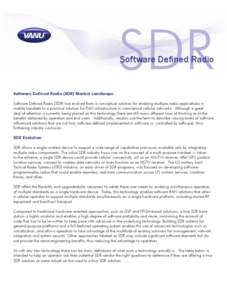 Software Defined Radio | PDF | Software Defined Radio | Cellular Network