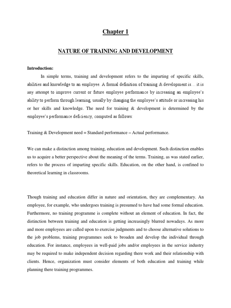 Nature of Training and Development | PDF | Simulation | Employment