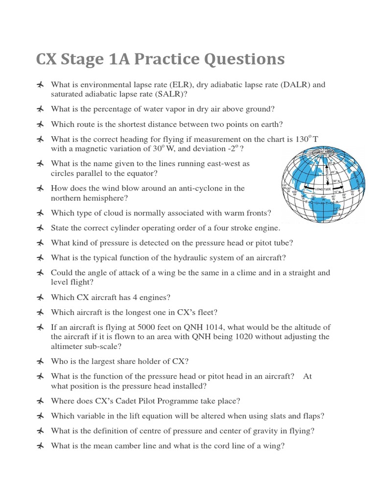 CX Stage 1A Practice Questions | PDF