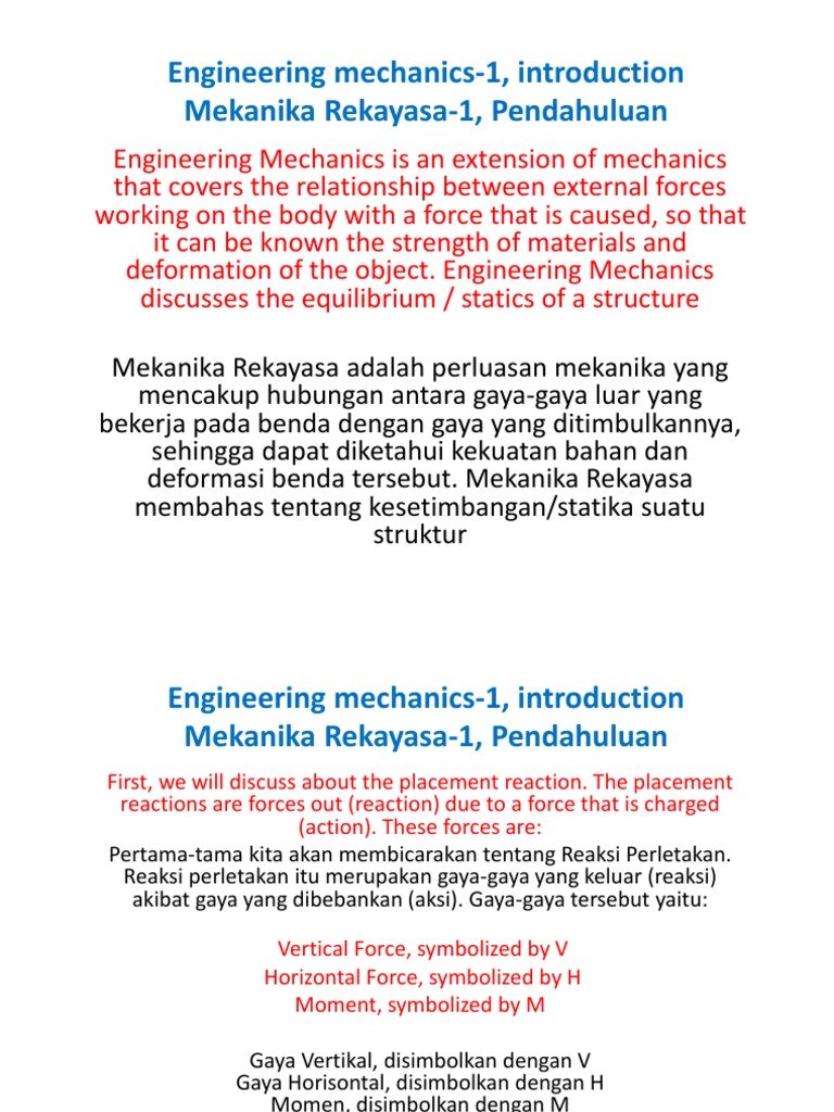 Mekanika Rekayasa 1 International | PDF