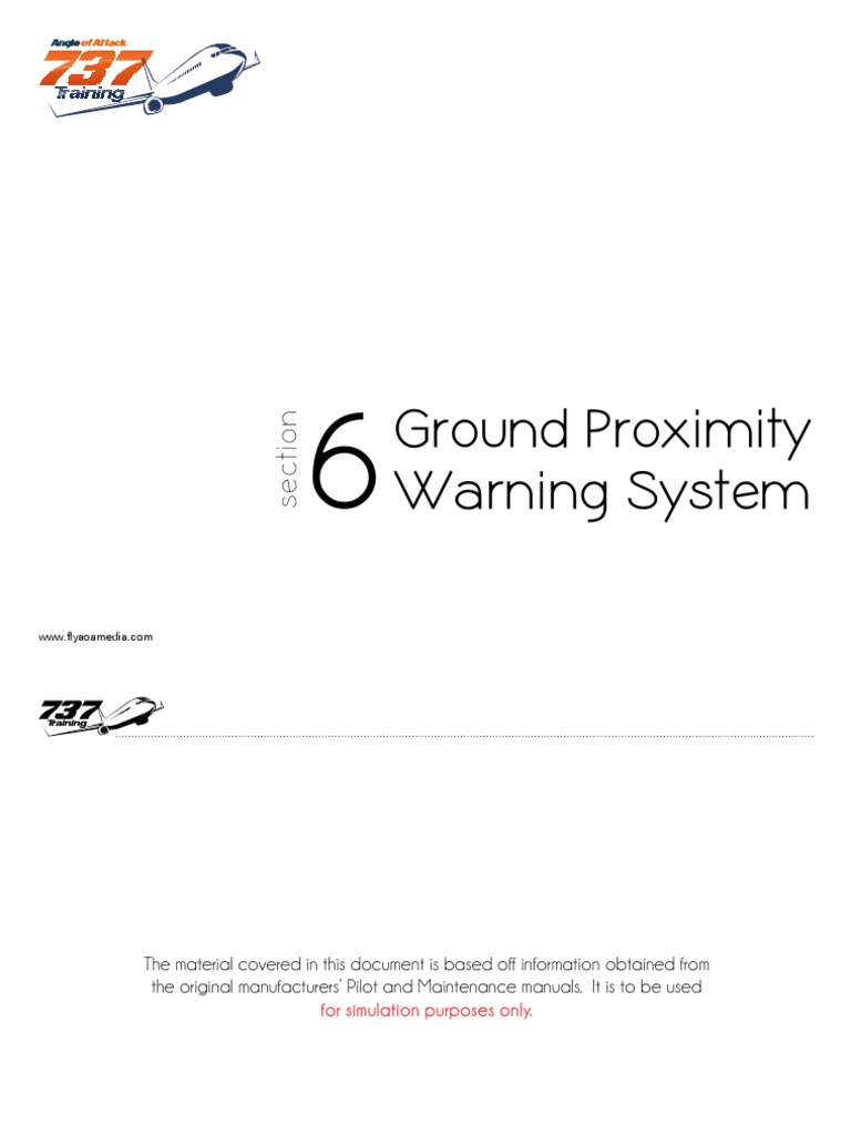 Aoa 737ngx Groundwork Gpws Handout | PDF | Aviation | Aerospace Engineering