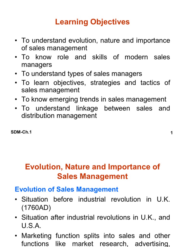 Ch1-Intro To Sales Management | PDF | Sales | Microeconomics