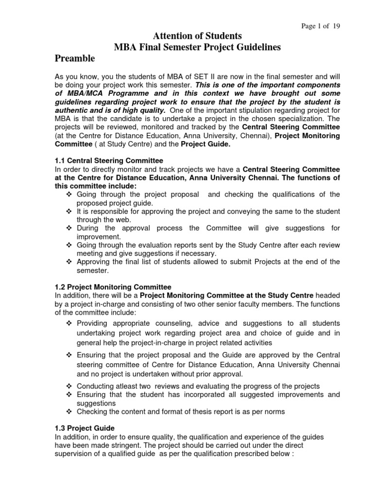 SMU Project Guidelines | PDF | Retail | Thesis