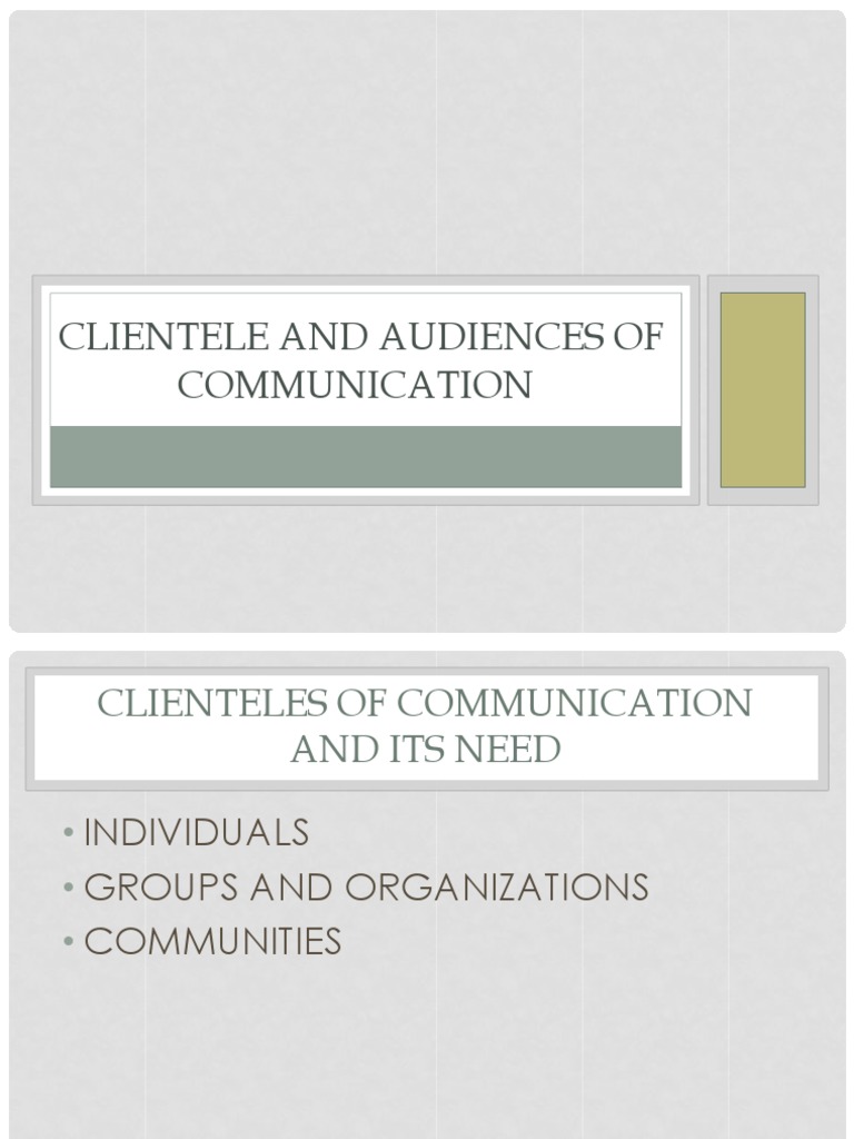 Clienteles of Communication | PDF | Communication | Information