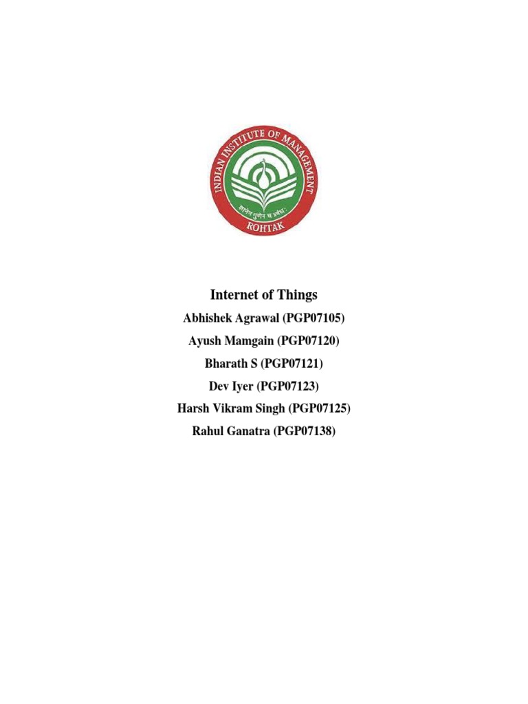 Project Report IOT | PDF | Internet Of Things | Computer Networking