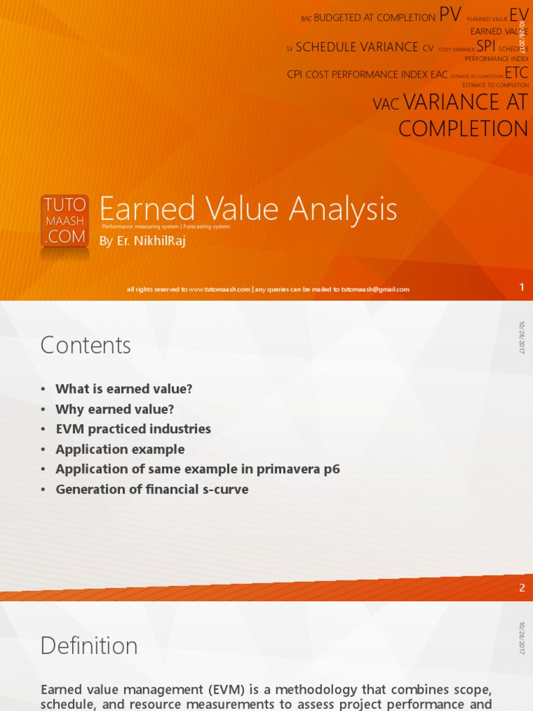 Earned Value Analysis: Variance at Completion | PDF | Business