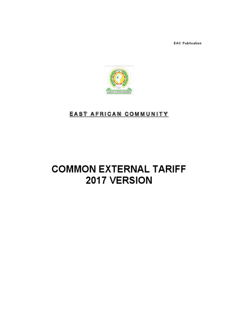 EAC Common External Tariff 2017 | PDF | Textiles | Tuna