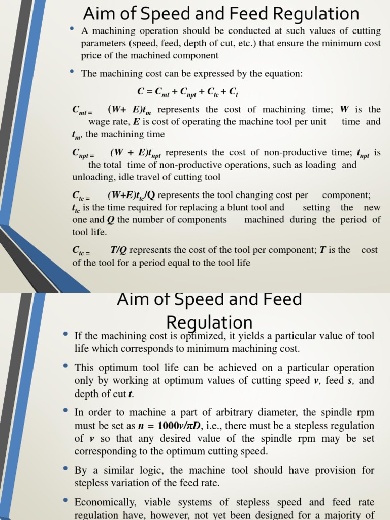 Regulation of Speed and Feed Rates | PDF | Gear | Transmission (Mechanics)