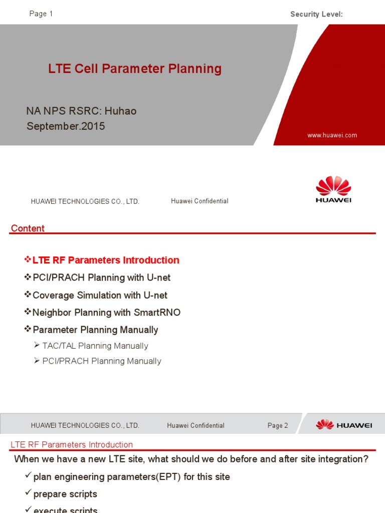 LTE-Parameter Planning PDF | PDF | Lte (Telecommunication) | Simulation