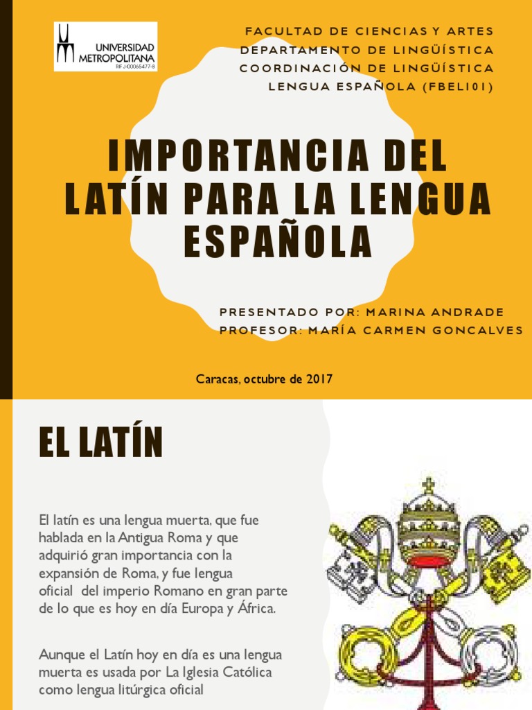 Importancia Del Latín Para La Lengua Española | latín | Lengua española