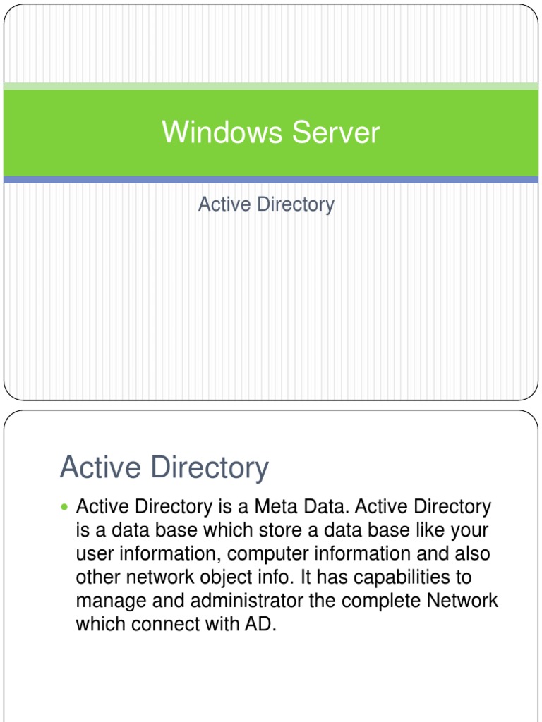 Windows Server 2008 Active Directory | PDF | Active Directory | Group ...