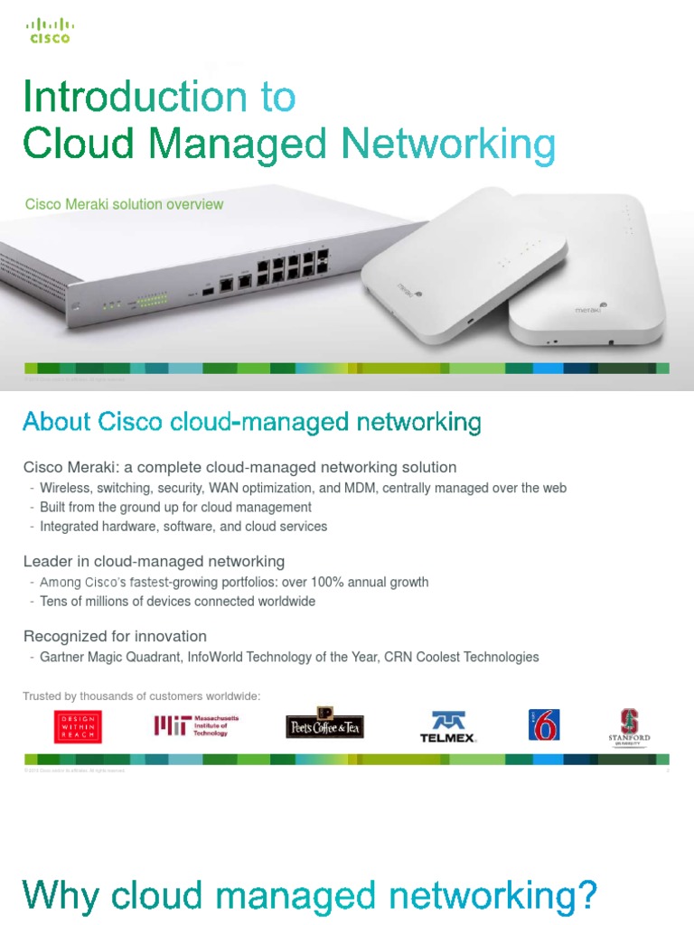 Cisco Meraki Cloud Networking | PDF | Cloud Computing | Cisco Systems