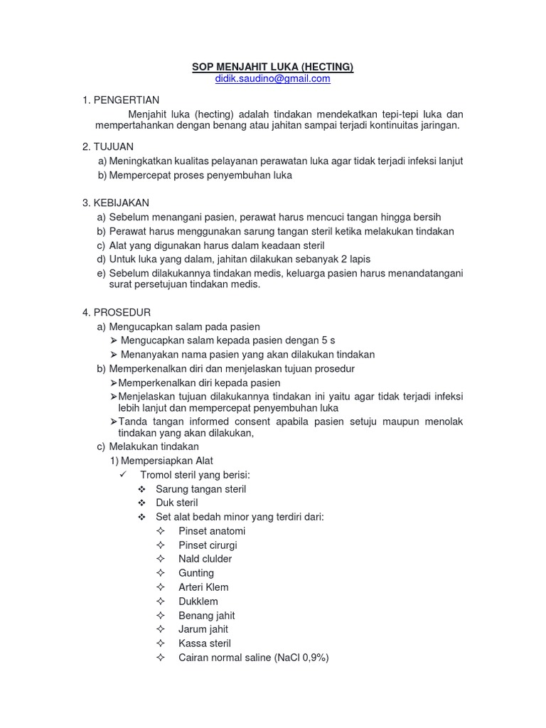 Sop Menjahit Luka | PDF