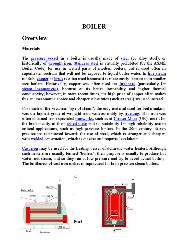Boiler: Materials | PDF | Boiler | Steam