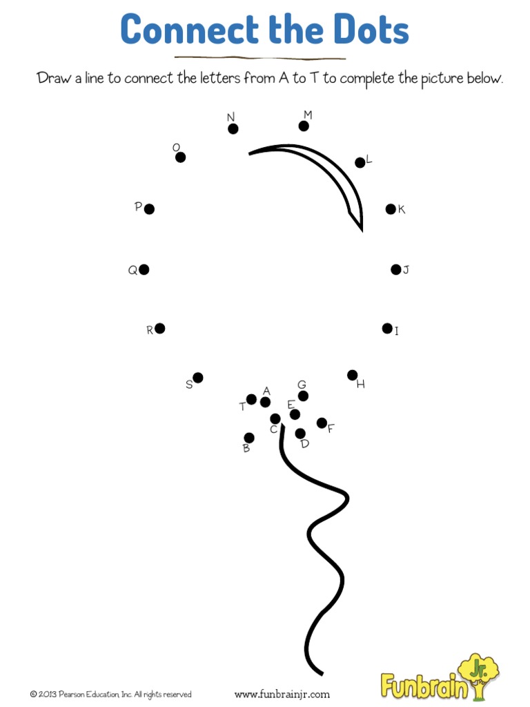 Draw A Line To Connect The Letters From A To T To Complete The Picture ...