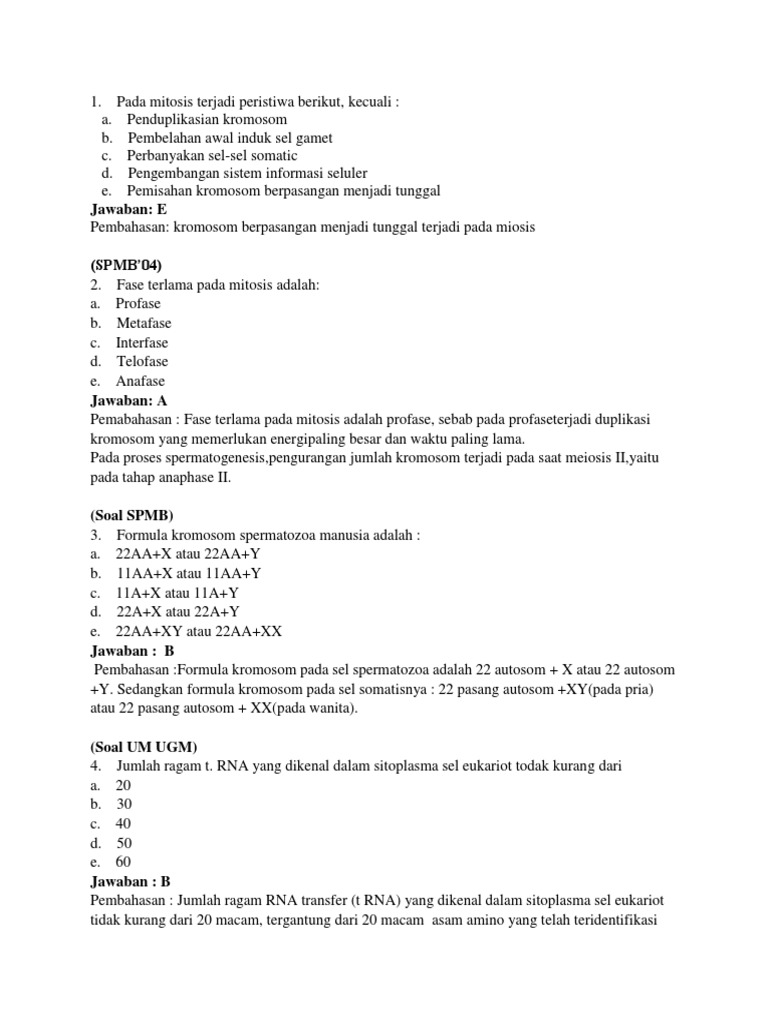 Kumpulan Soal Substansi Genetika | PDF