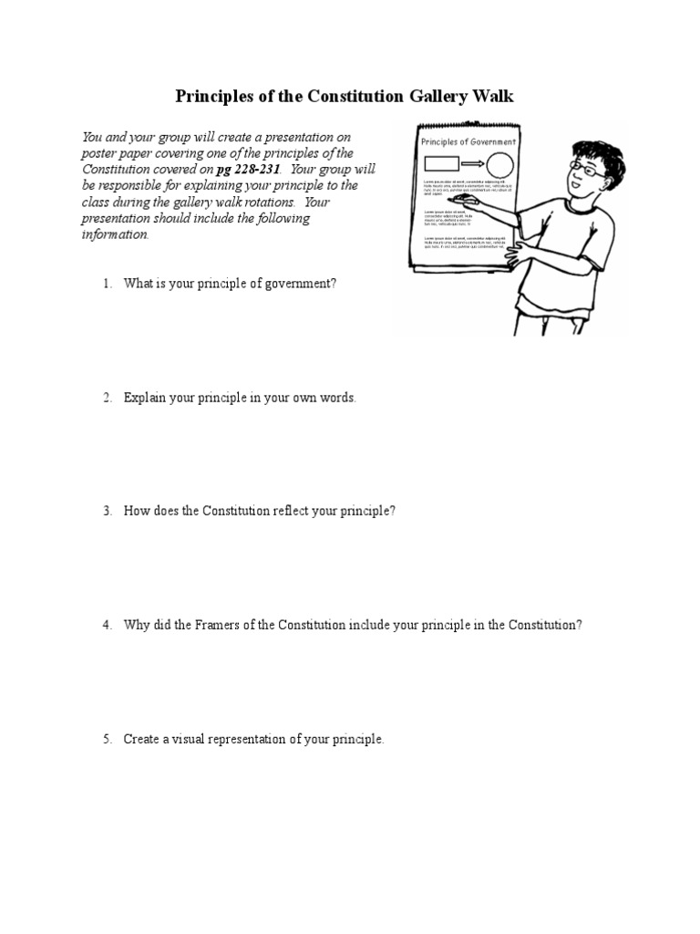 Constitution Principles Gallery Walk Guide | PDF | Cognition | Mental ...