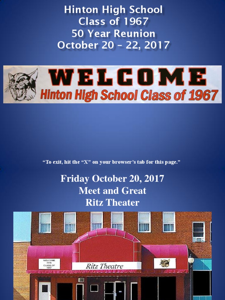 Hinton High School Class of 1967 Reunion | PDF | Sports | Leisure
