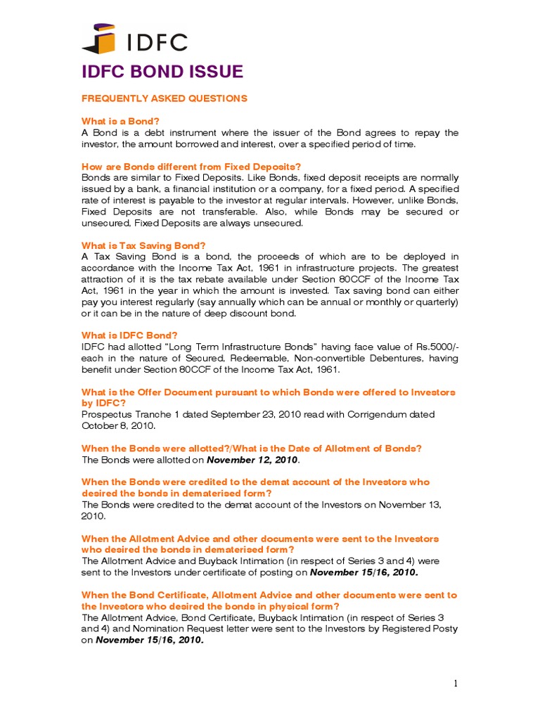 FAQ For Bond Issue | PDF | Bonds (Finance) | Interest