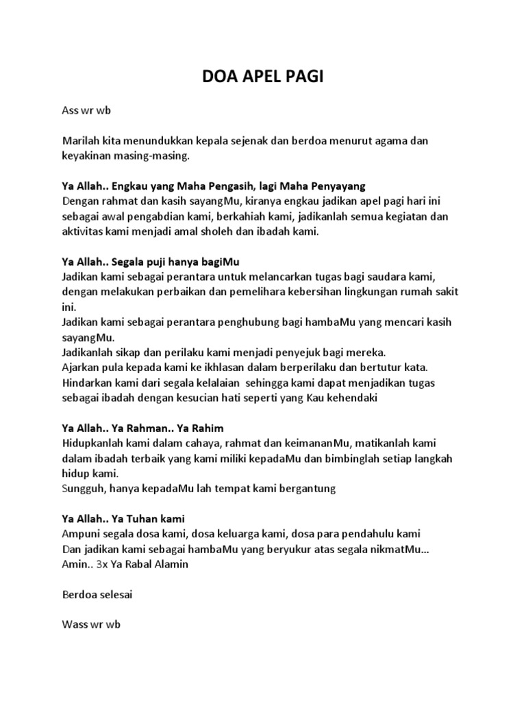 Doa Apel | PDF