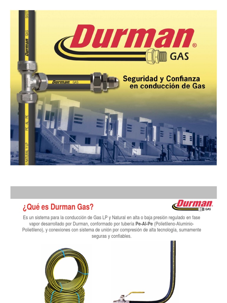 MANUAL-Presentacion Durman Gas | Tubería (transporte de fluidos ...