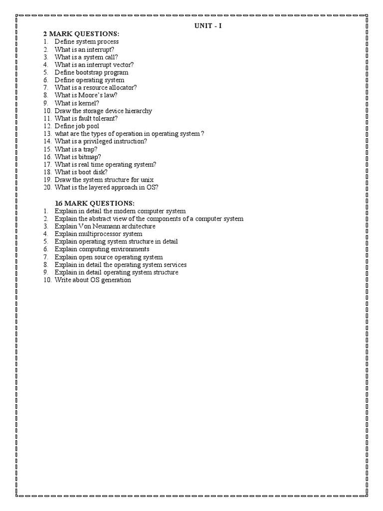 Os Question Bank | PDF | Operating System | Scheduling (Computing)