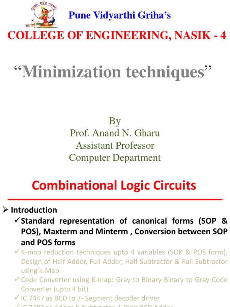 Minimization Techniques In Deld Pdf Mathematical Logic Boolean