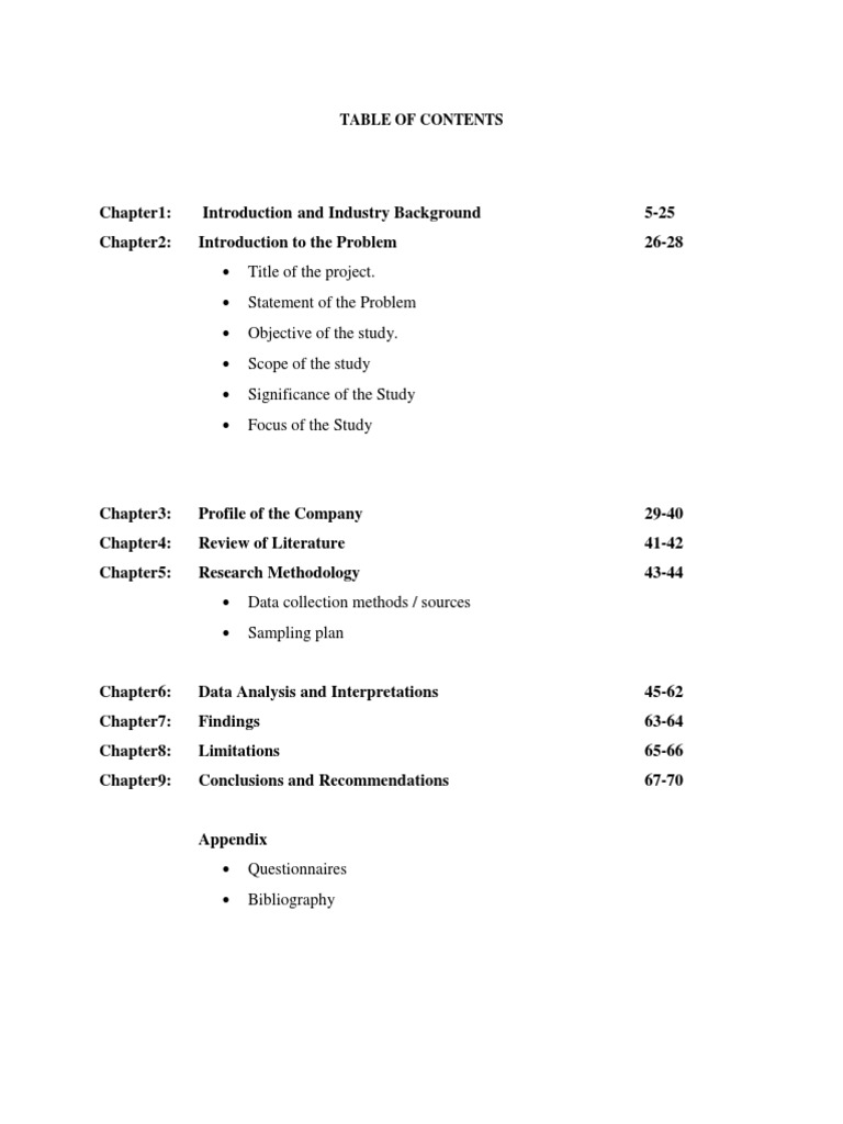 Title of The Project. Statement of The Problem Objective of The Study ...