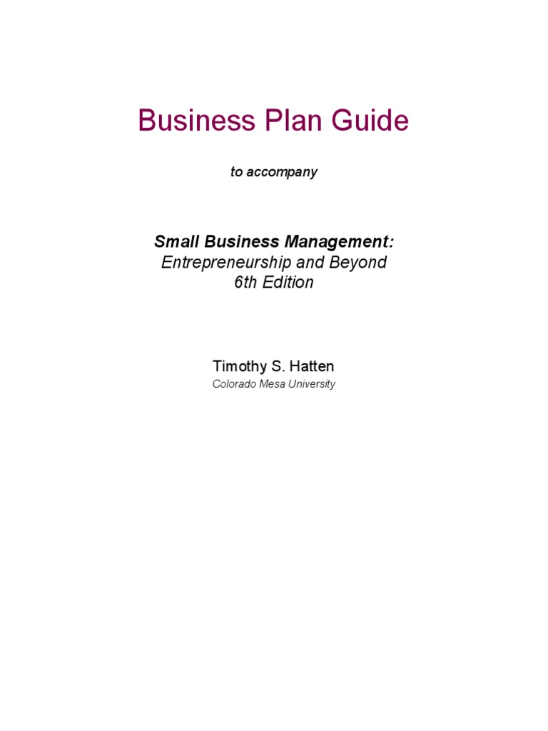 Business Plan Guide: Small Business Management: Entrepreneurship and ...