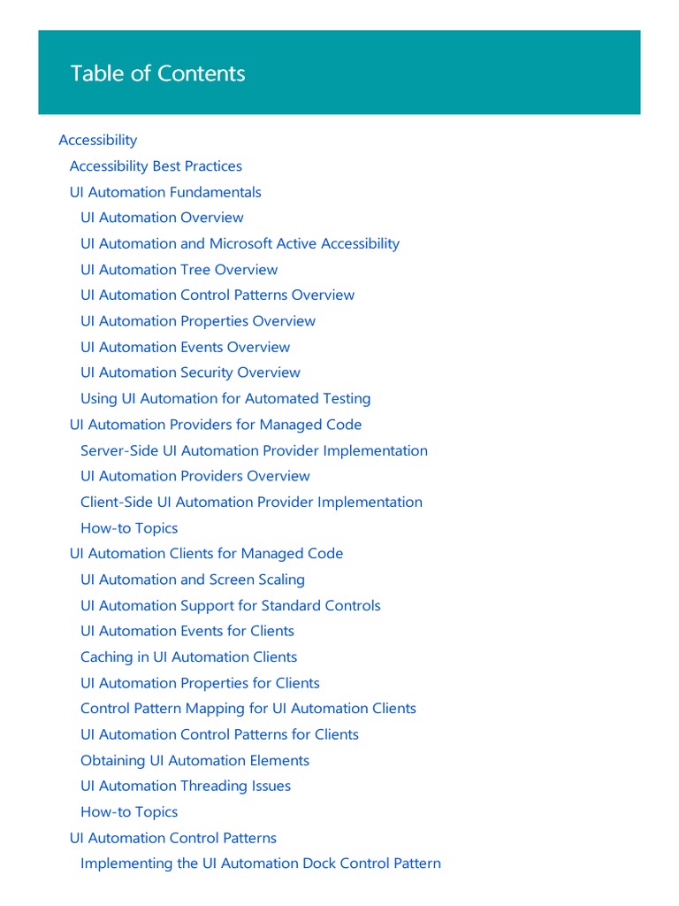 UI Automation Overview for Developers | PDF | Windows Presentation ...