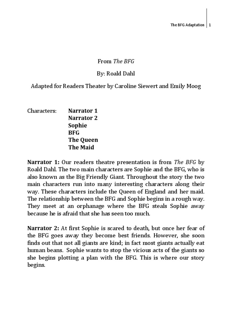 BFG Readers Theater | PDF