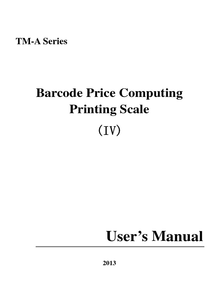 TM Weight Machine Barcode Label Printer User Manual | PDF | Barcode ...
