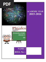 Physics Project Cover Pages | PDF