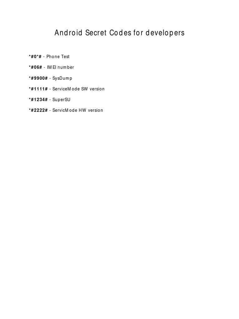 Android Secret Codes For Developers Pdf 