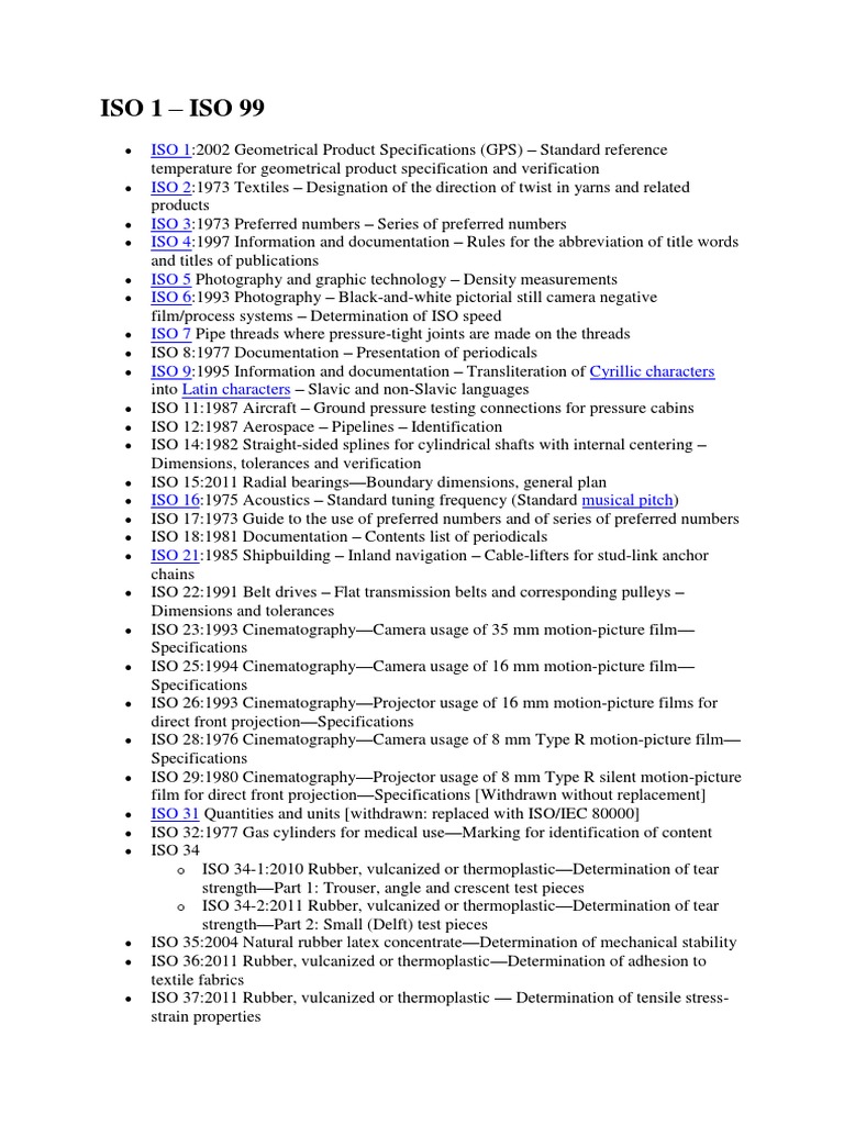 List of ISO Standards, 2016 | PDF | Osi Model | Dye