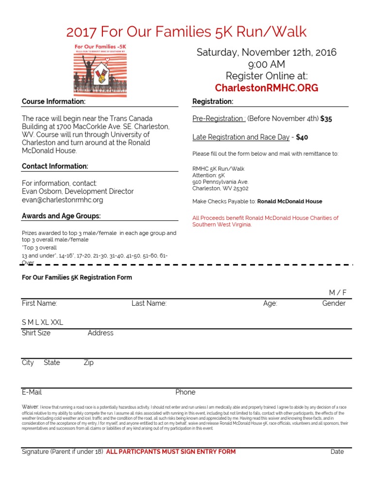 5K-Registration Form 2017 | PDF | Social Institutions | Social Science