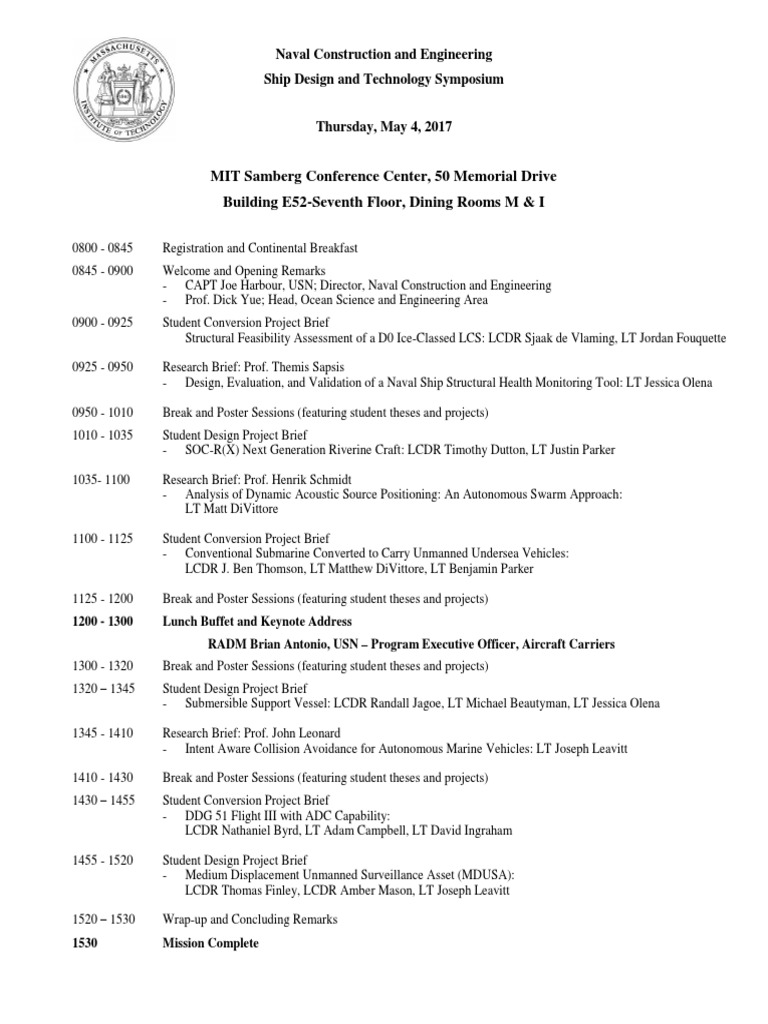 Brochure 2017 | PDF | United States Navy | Massachusetts Institute Of ...