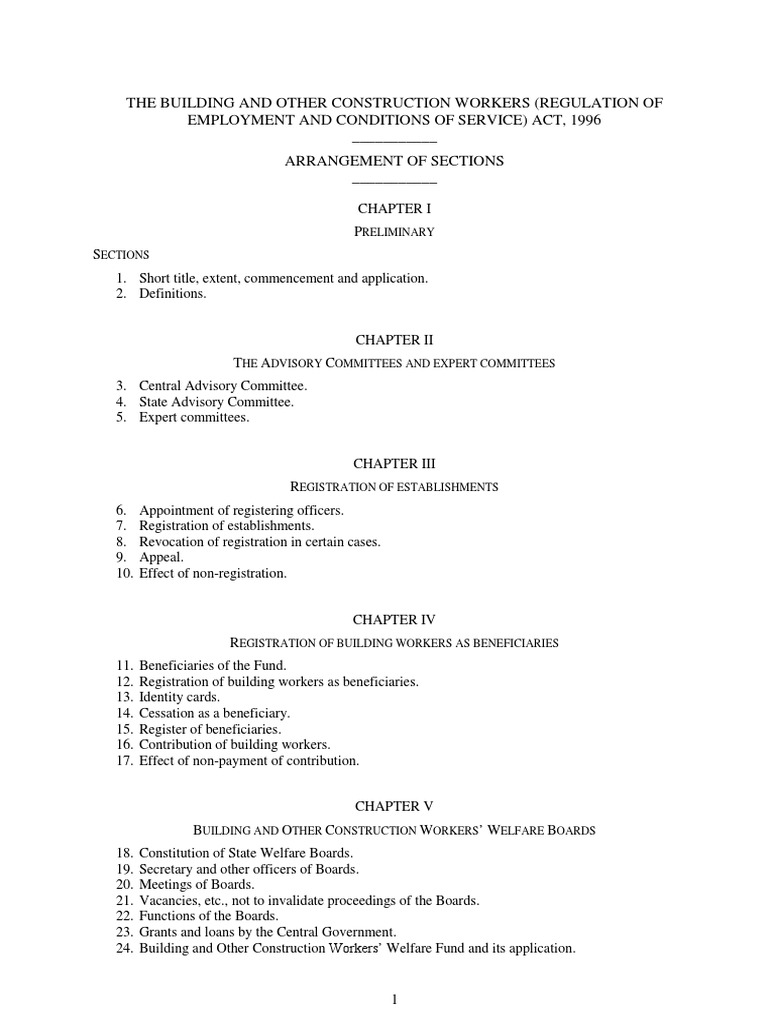 The Building and Other Construction Workers (Regulation of Employment ...