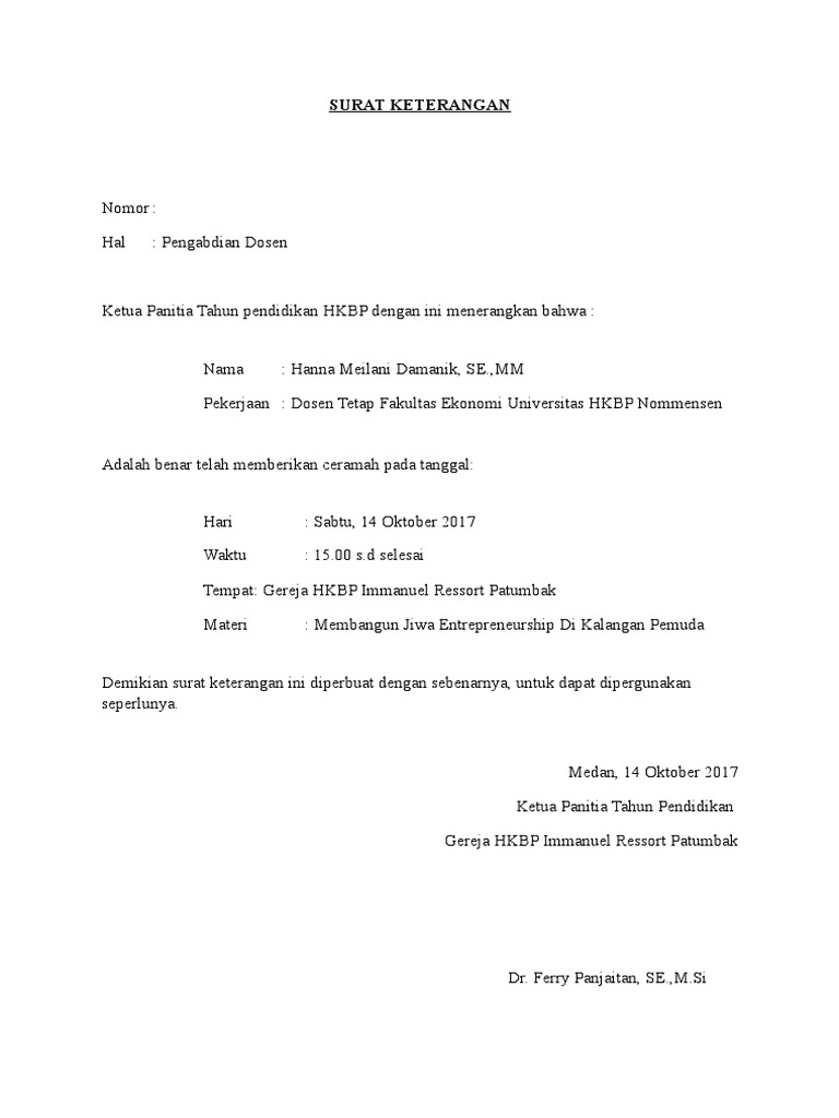 Surat Keterangan Pengabdian | PDF