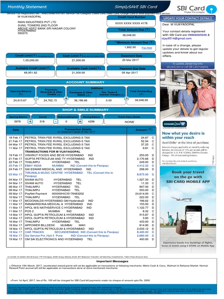 Account Summary: Credit Card Number | PDF | Debits And Credits | Credit ...
