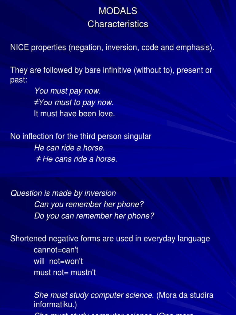 1 Modals Conditionals Articles | PDF | Linguistic Typology | Grammar