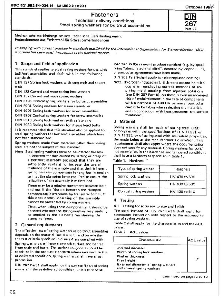 DIN 267-26 Complemento Do DIN 127 | PDF